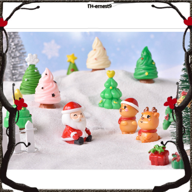 Ern เครื่องประดับคริสต์มาสขนาดเล็กตกแต่งต้นไม้ด้วย Santa Snowman ...