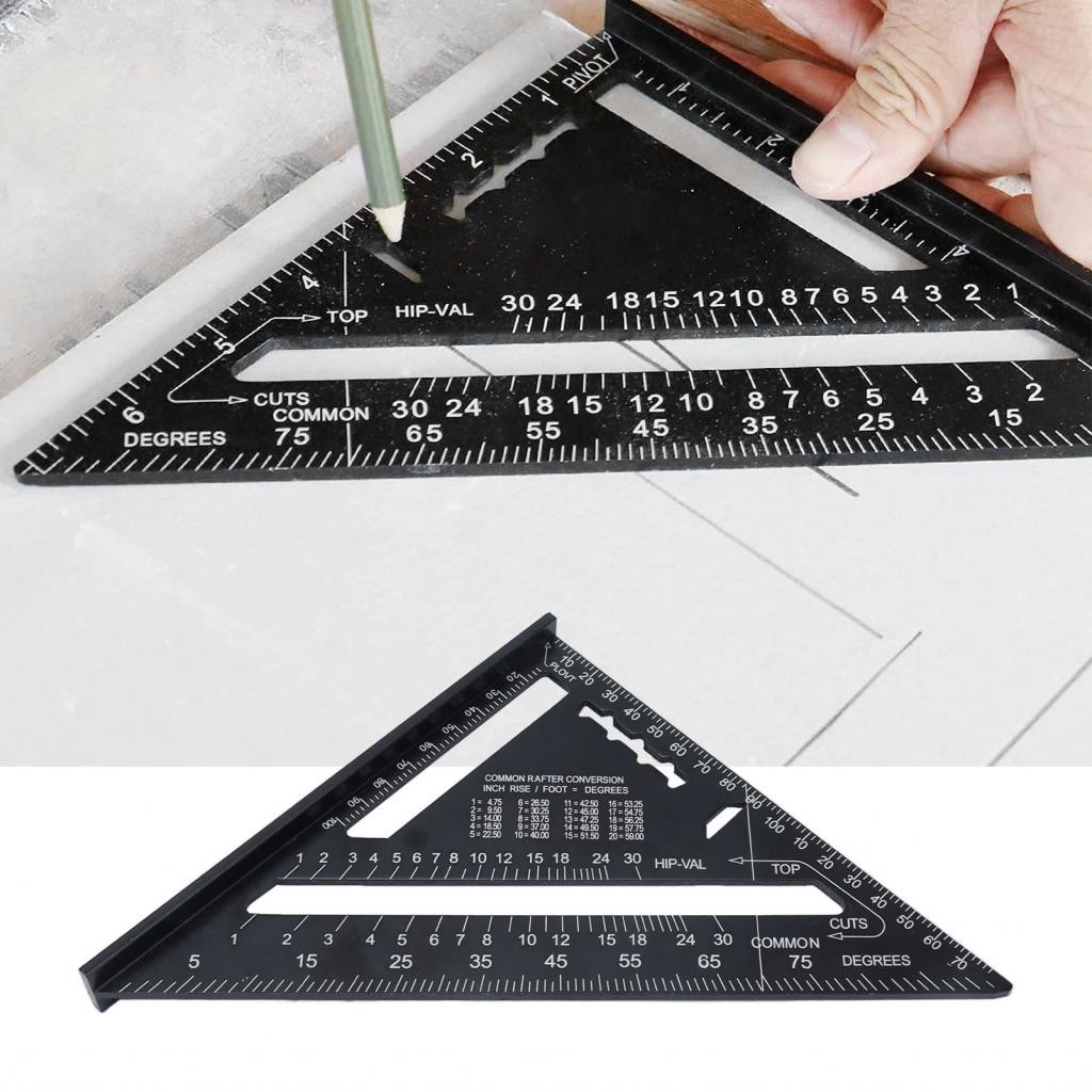CARPENTER Square Triangle Ruler Scale Clear Scale สำหรับการวัด | Shopee ...