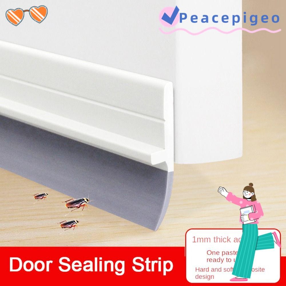 PEACEPIGEO ตัวกั้นประตู, แถบซีลประตูแบบยืดหยุ่น PVC, ประตู Weatherstrip แบบมีกาวในตัวกันเสียงกัน ...