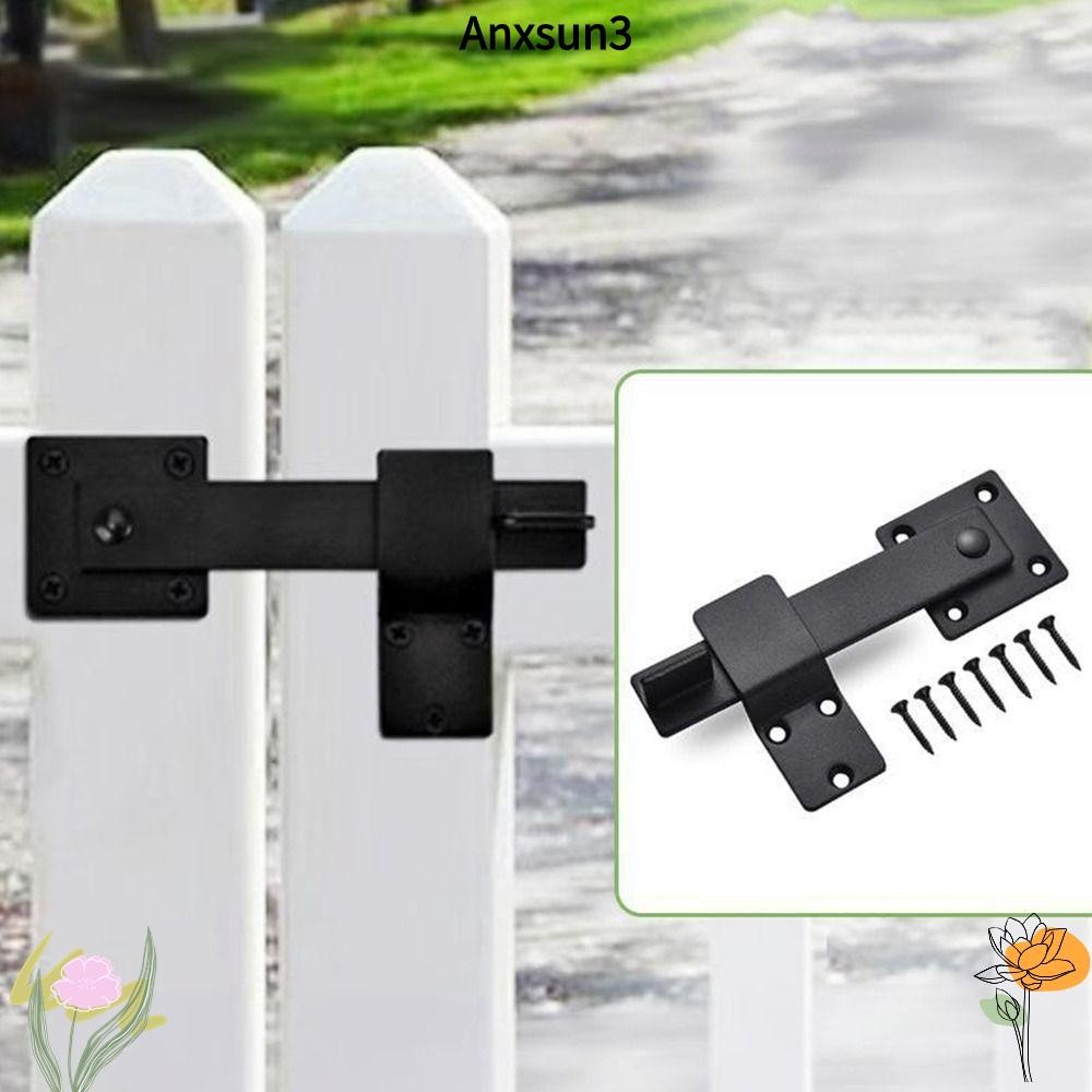 ANXSUN3 Flip Gate Latch, 360 องศาหมุน Black Barn Door Lock, Rustic ...