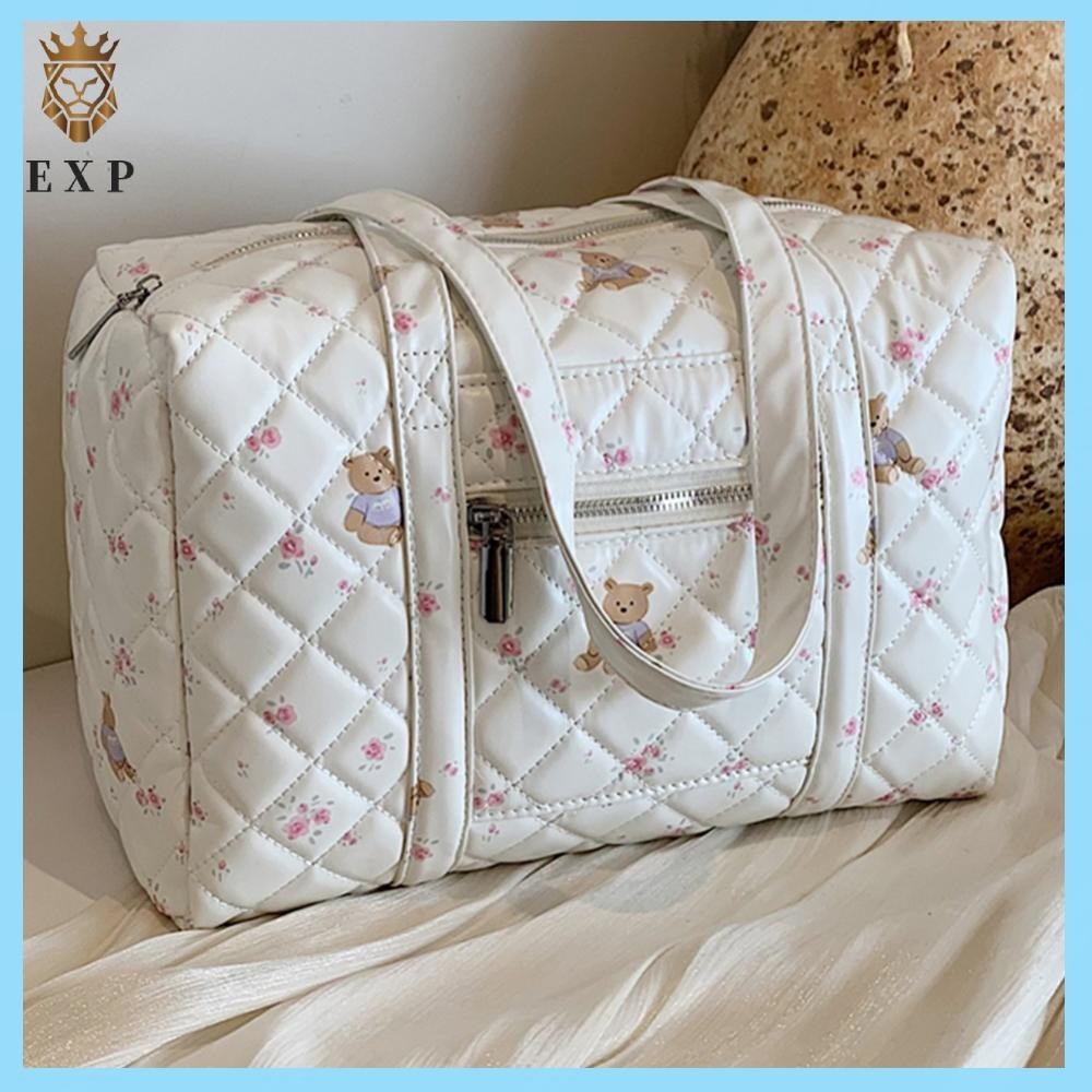 [explosion1.th] Women Floral Bear Shoulder Bag PU Leather Mommy Tote Handbag Female Outdoor Bag ...