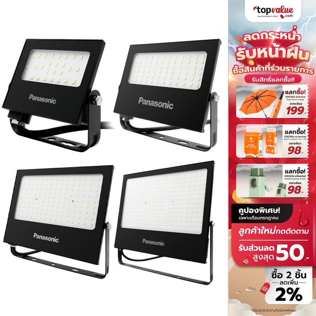 [ทักแชทรับโค้ด] Panasonic LED Floodlight IP65 สปอร์ทไลท์ โคมไฟฟลัดไลท์ ...