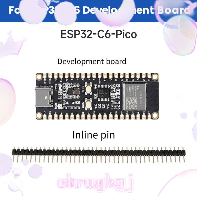 Esp32-c6-pico บอร์ดพัฒนา WiFi 6 Microcontroller ESP32-C6-MINI-1 โมดูล ...