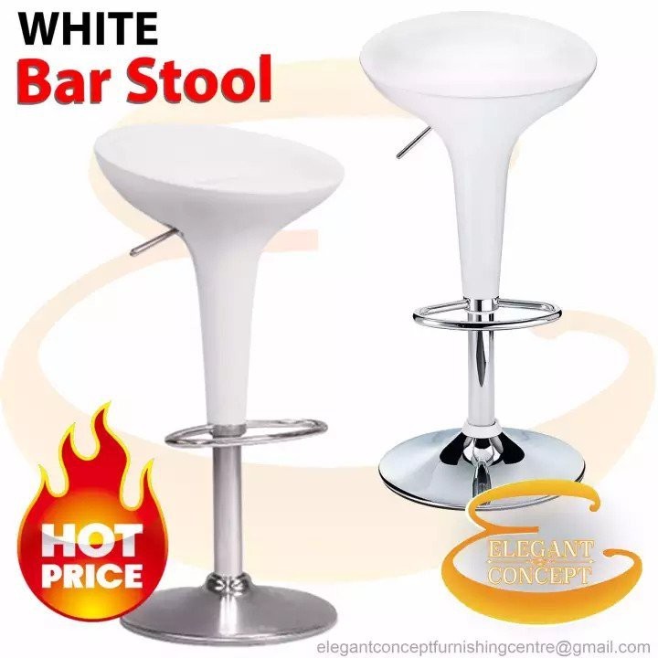 (Super Deal) Bar Stool (Red) (Black) (White) with adjustable height (2 ...