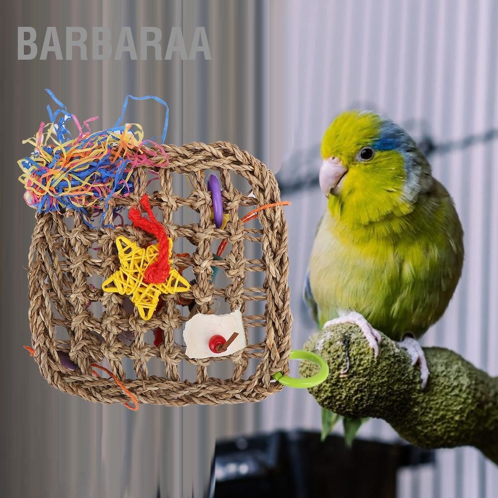 Barbaraa นกแก้วฟางปีนเขาสุทธิที่มีสีสันแขวนสัตว์เลี้ยงนกเคี้ยวของเล่น ...