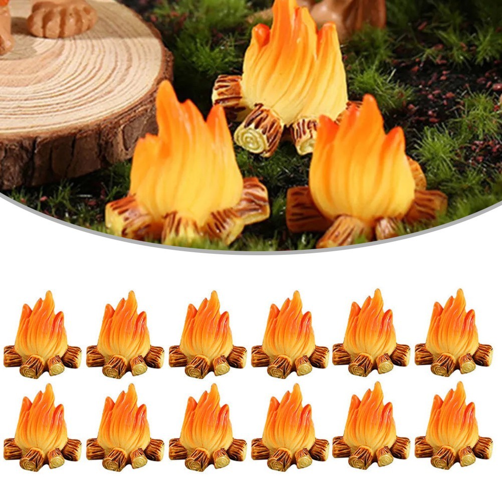 Whoops ~ 12 ชิ้น Mini Campfire รุ่น Fire ปลอมเรซิ่น Bonfire รุ่น ...
