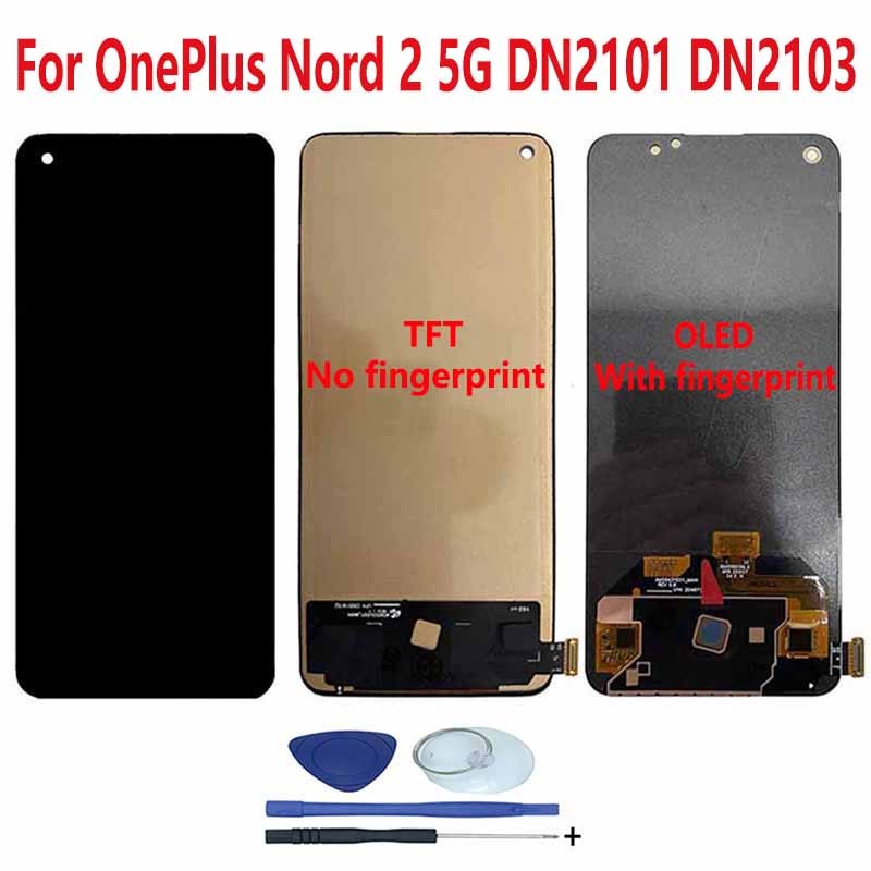สำหรับ O neplus Nord 2 5กรัม DN2101 DN2103จอแสดงผล LCD Touch Screen ...