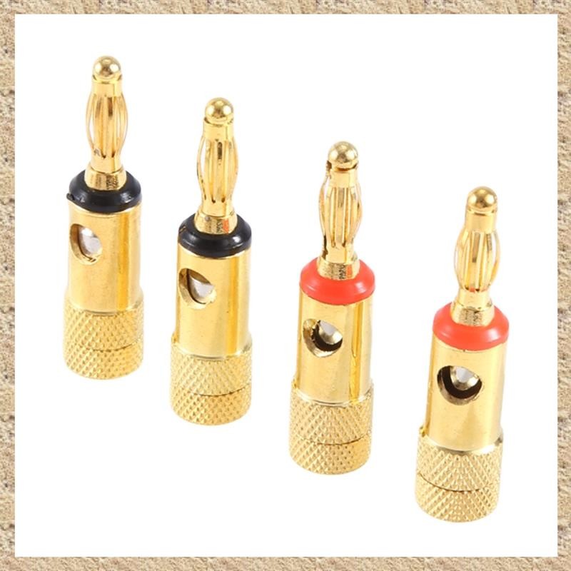 [UQOE] ปลั๊กกล้วยชุบทอง 2 แดง 2 ดํา 4mm 4 ชิ้น LL68-4BP1 | Shopee Thailand