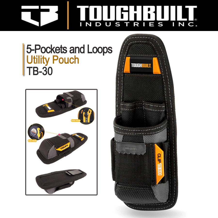 Toughbuilt TB-30 กระเป๋ายูทิลิตี้ 6 กระเป๋าห่วงคลิปเข็มขัดเหล็กเทปวัด ...