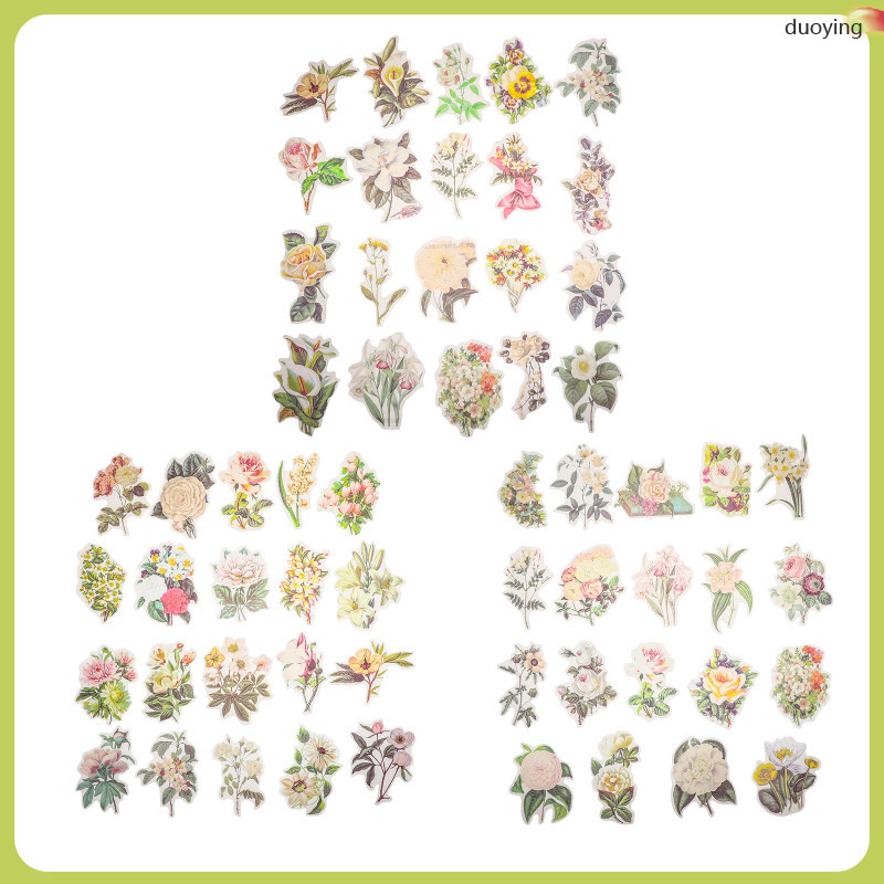 2 แพ็คสติกเกอร์กระดาษกรดกํามะถันสมุดภาพดอกไม้อัลบั้มแสตมป์วัสดุพืชย้อน ...