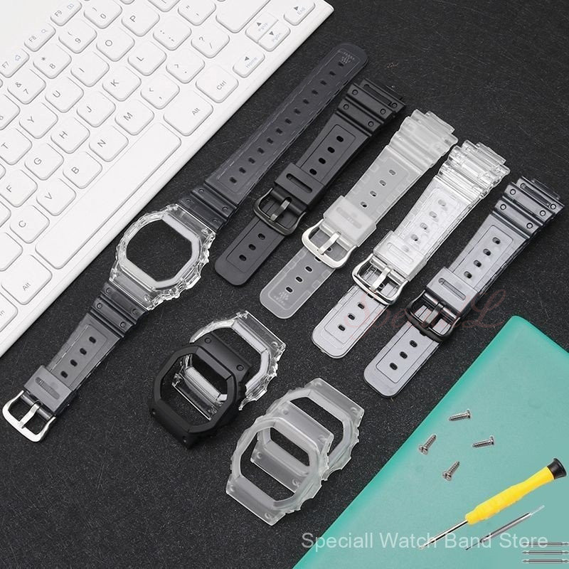Casio G-Shock DW5600 & GWB5600 Resin Band & Case Combo | สายเปลี่ยน ...