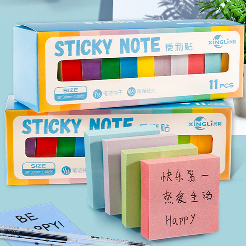 11 สี Mini Sticky Notes สี Self-Adhesive Index สติกเกอร์เครื่องเขียน ...