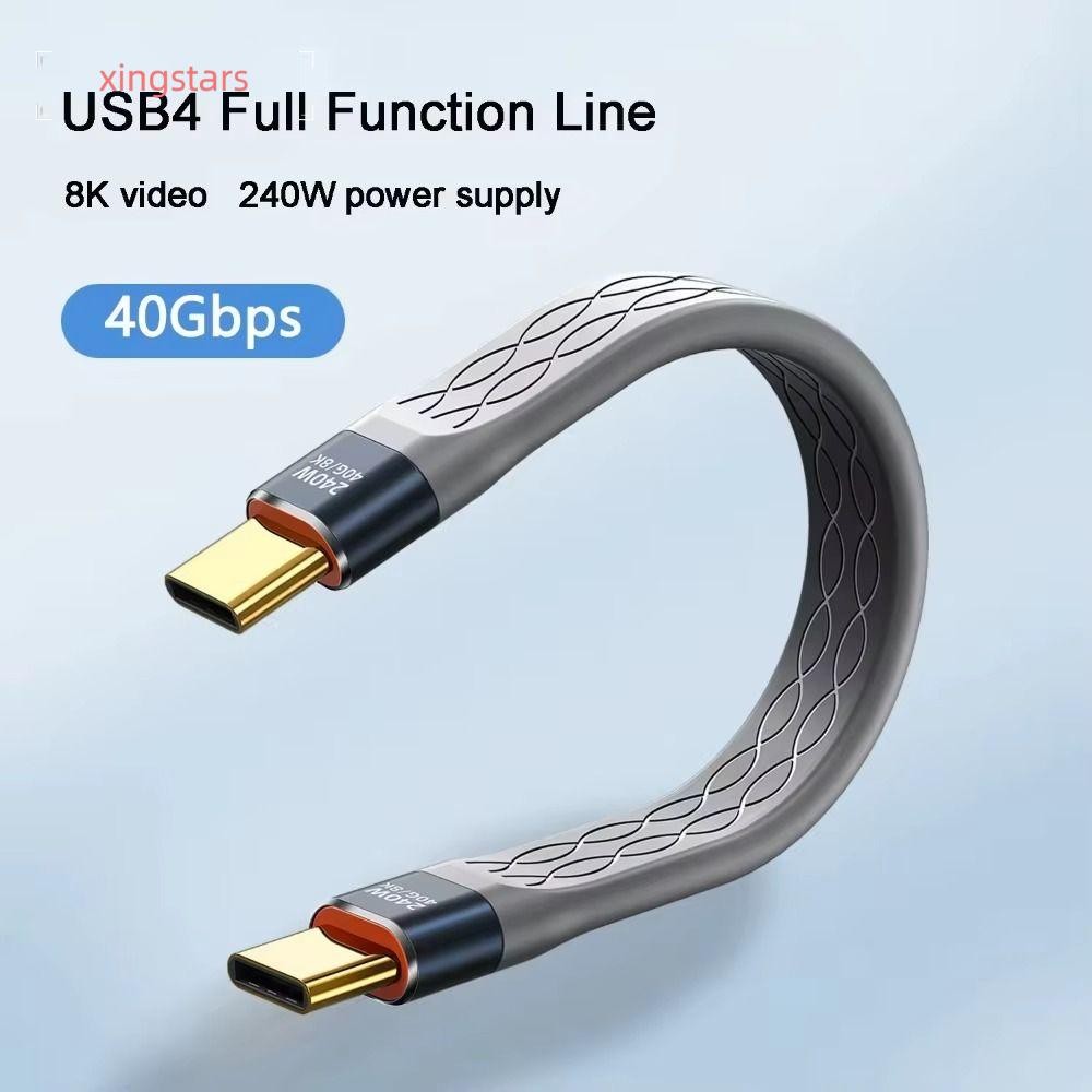 XINGSTARS สาย USB4.0 แบบยืดหยุ่น, 8K 60HZ 40Gbps สาย USB C ถึง Type C, ชิป E-Marker ระดับมือ ...