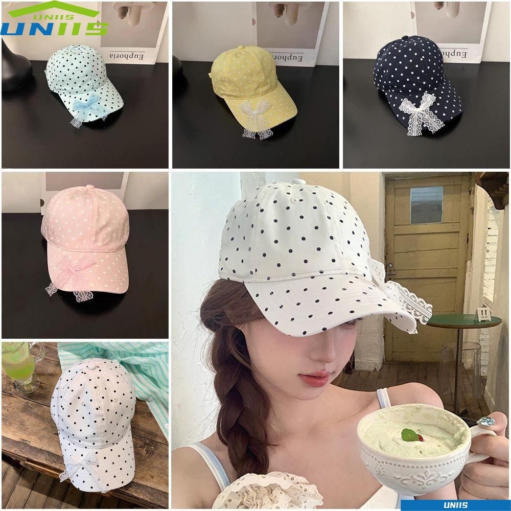 UNIIS หมวกเบสบอลป้องกันรังสียูวี ลายจุด สไตล์แฟชั่นยุค Y2K ปรับไซส์ได้ | Shopee Thailand