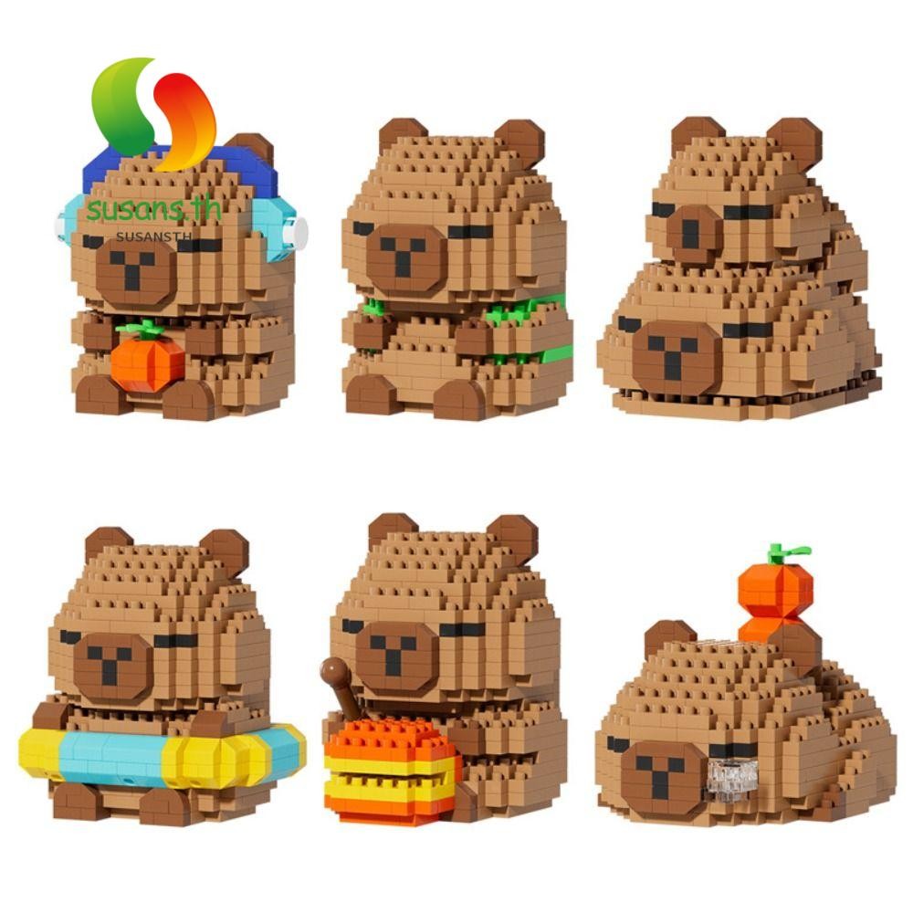 SUSANS Capybara Building Blocks, DIY การ์ตูน Capybara Micro-อนุภาค, ของ ...