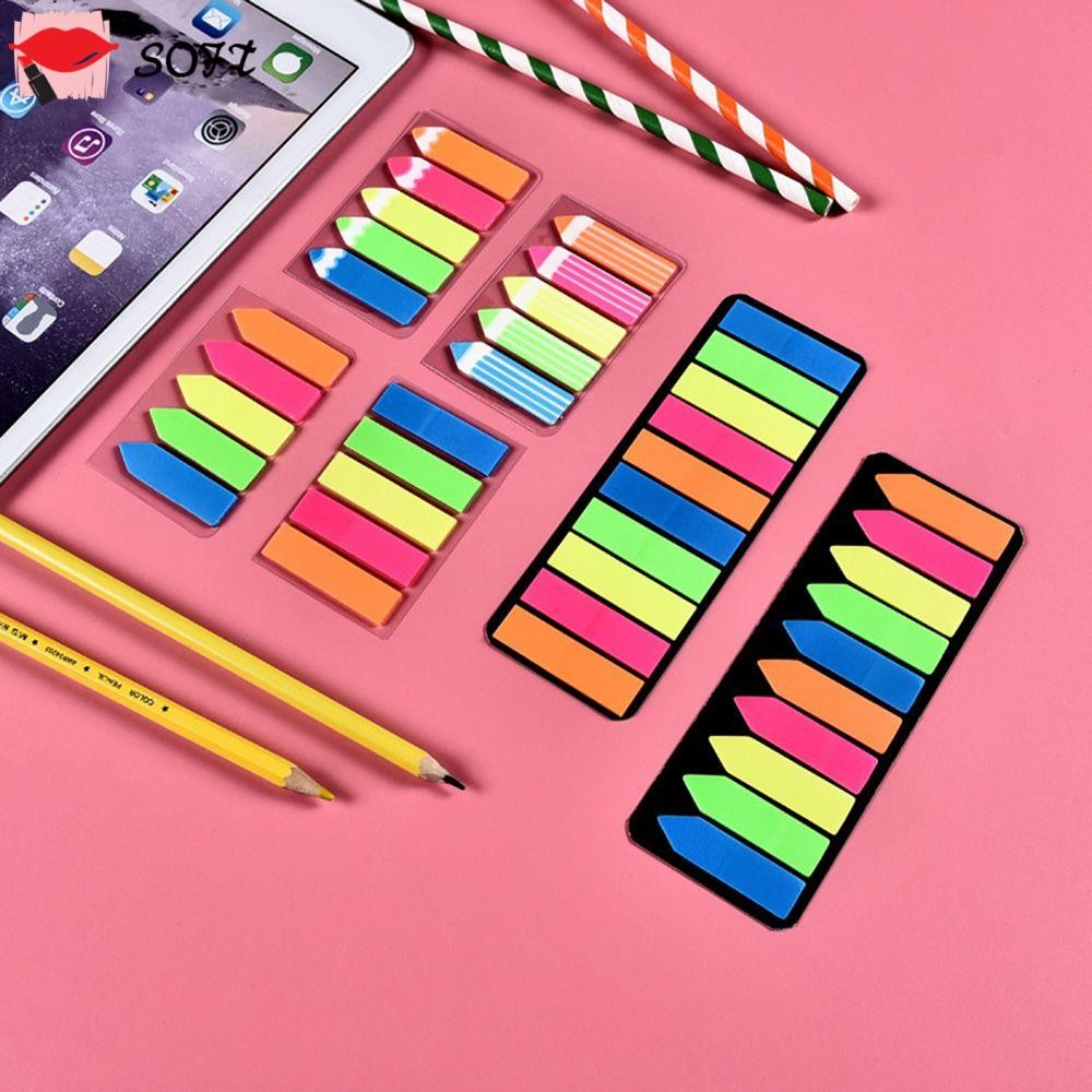 SOFTNESS Fluorescent Notes เครื่องเขียน Note Sticky Notes Memo Pad สติก ...