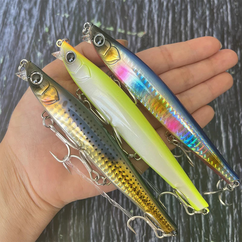 Heavy Sinking Slim Minnow Lure เลเซอร์ประดิษฐ์ ขนาด 125 มม. 45 กรัม ...