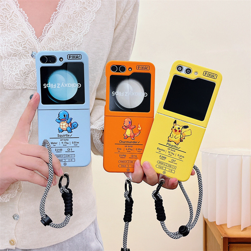 Samsung Z Flip 6/5/4/3 การ์ตูน Pokemon Pikachu Skin Touch Feeling Case ...