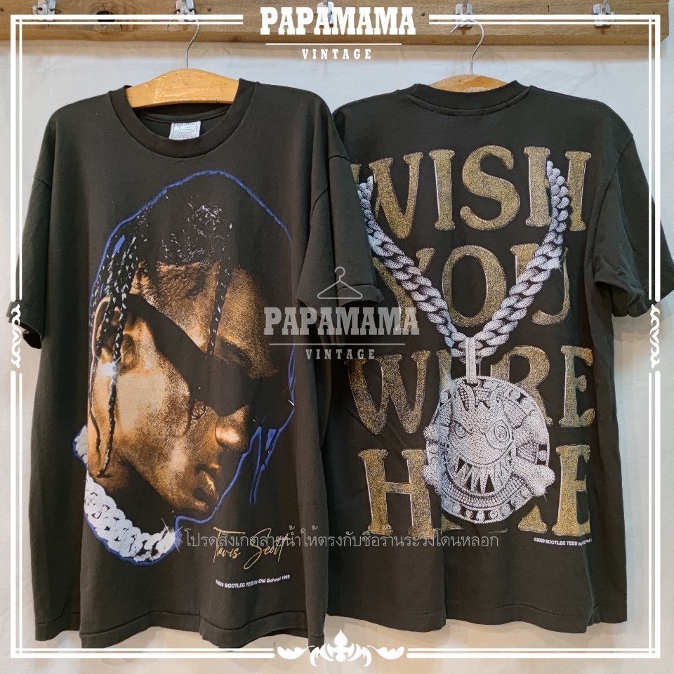 [ TRAVIS SCOTT ] Original bootleg Bio Washed แท้ เสื้อฮิปฮอป ทราวิส ส ...