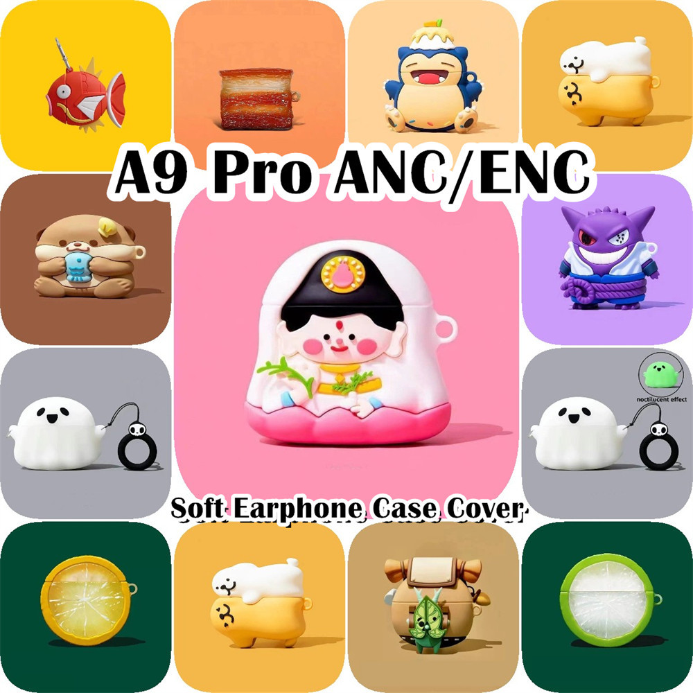 ส่วนลดFor A9 Pro ANC/ENC Case การ์ตูนนวัตกรรมซิลิโคนอ่อนนุ่มหูฟังกรณี ...