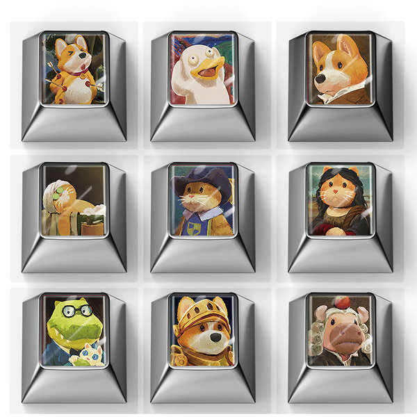 keycaps keycap 87 Daredevil คีย์บอร์ดเครื่องกลฝน 75 Animal Party ...