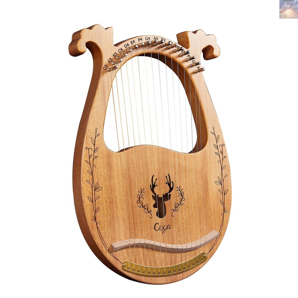 C Key 16-String ไม้ Lyre Harp Resonance กล่อง String Instrument พร้อม ...