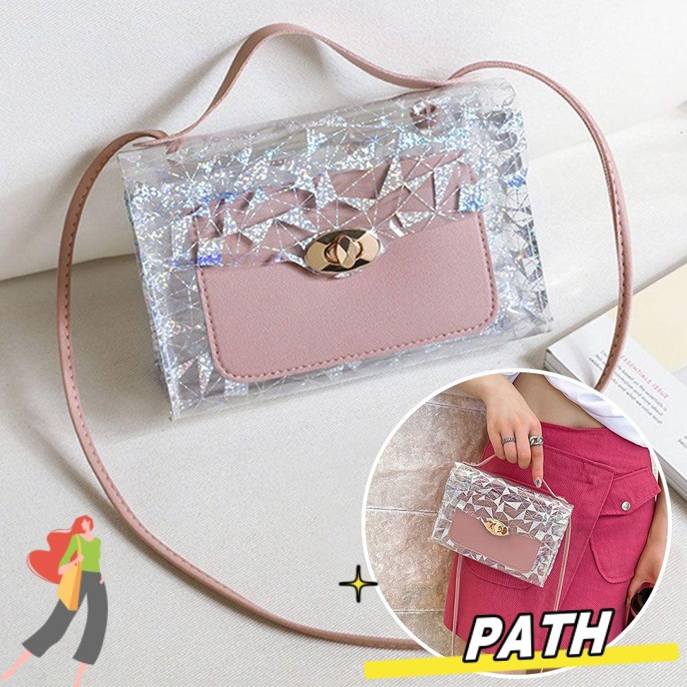Path กระเป๋าสะพาย Square Small Transparent Handbags | Shopee Thailand