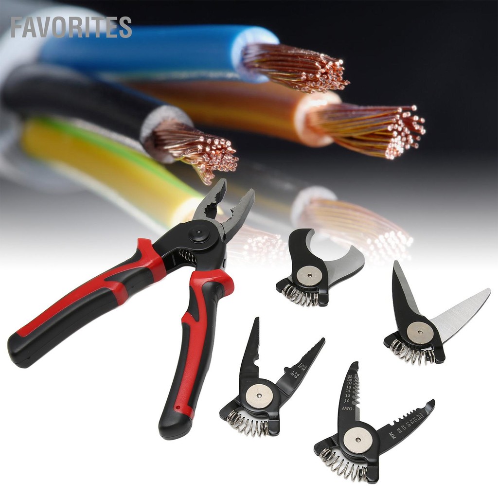 Favorites เครื่องตัดลวดเครื่องมือเหล็ก 5 หัวเปลี่ยนได้ Anti SLIP TPR ...