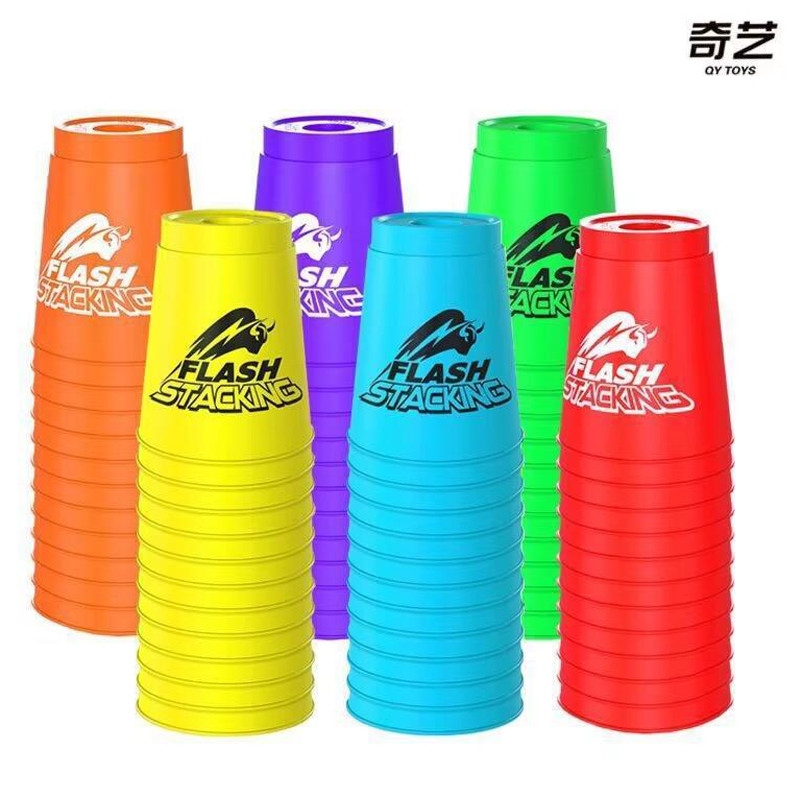 Qiyi 12 PCS stacking cup แฟลชซ้อนถ้วยเด็ก Quick Stack ความเร็วการฝึก ...