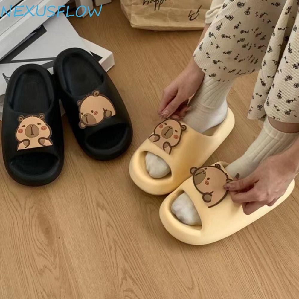 Nexusflow Capibara หมอนสไลด์, พื้นหนากันลื่นน่ารัก Capybara รองเท้าแตะ, รองเท้าแตะน่ารัก Kawaii ...