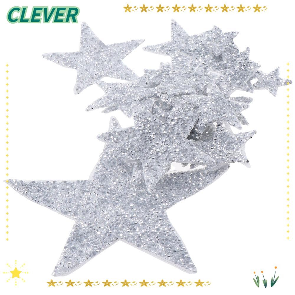 Clever 32 ชิ้น Star Patch, Rhinestone Star แพทช์เหล็กบน, อุปกรณ์เสริม DIY 5 ขนาดเงินเลื่อมแพทช์ ...