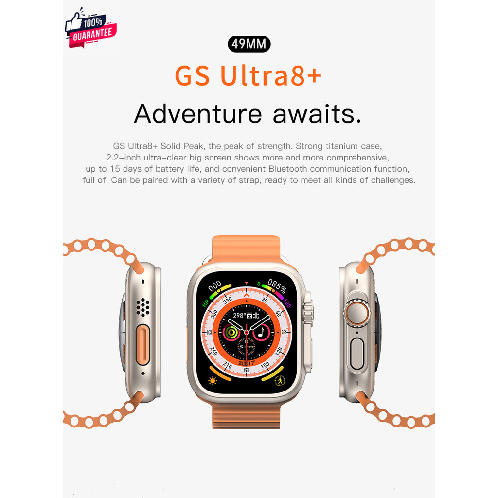 Monster Ultra 8+ SmartWatch 2.2" สมาร์ทวอทช์ รองรัภาษาไทย นาฬิกาสมาร์ท ...