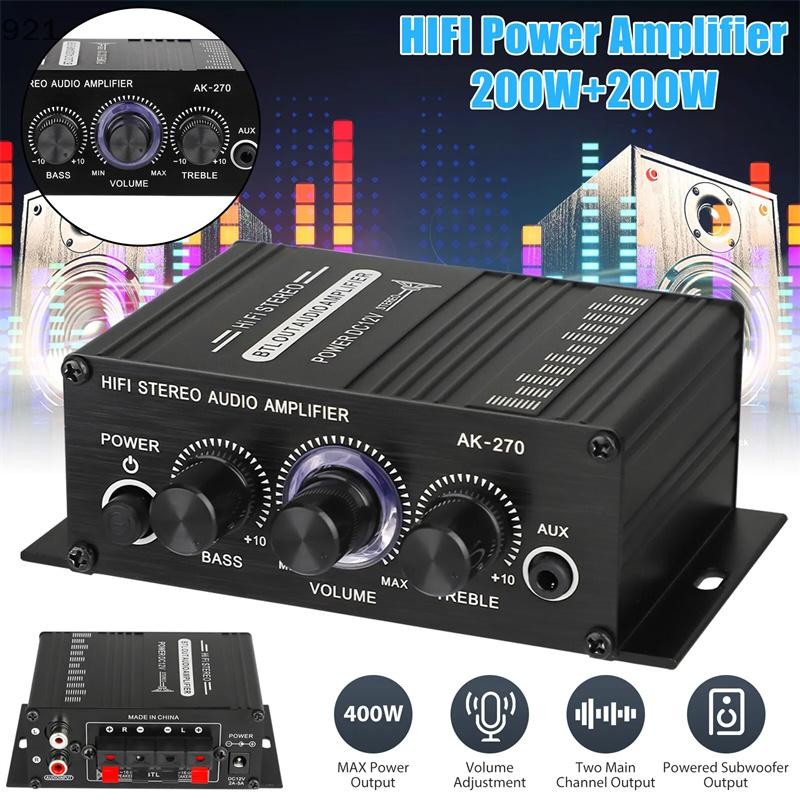 Nuannubbb Mini Audio-Channel Stereo Power Amplifier เครื่องขยายเสียงแบบ ...