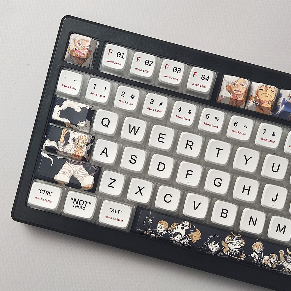 8/12pcs Luffy Zoro Keycaps โปรไฟล์เชอร์รี่ PBT Dye Sublimation One ...
