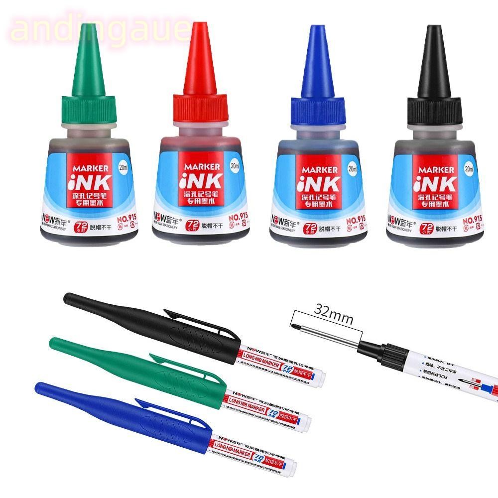 ANDIN 3 ขวด/เซ็ตหมึกเติม Erasable Writing Quick-Drying Long Head Mark ...