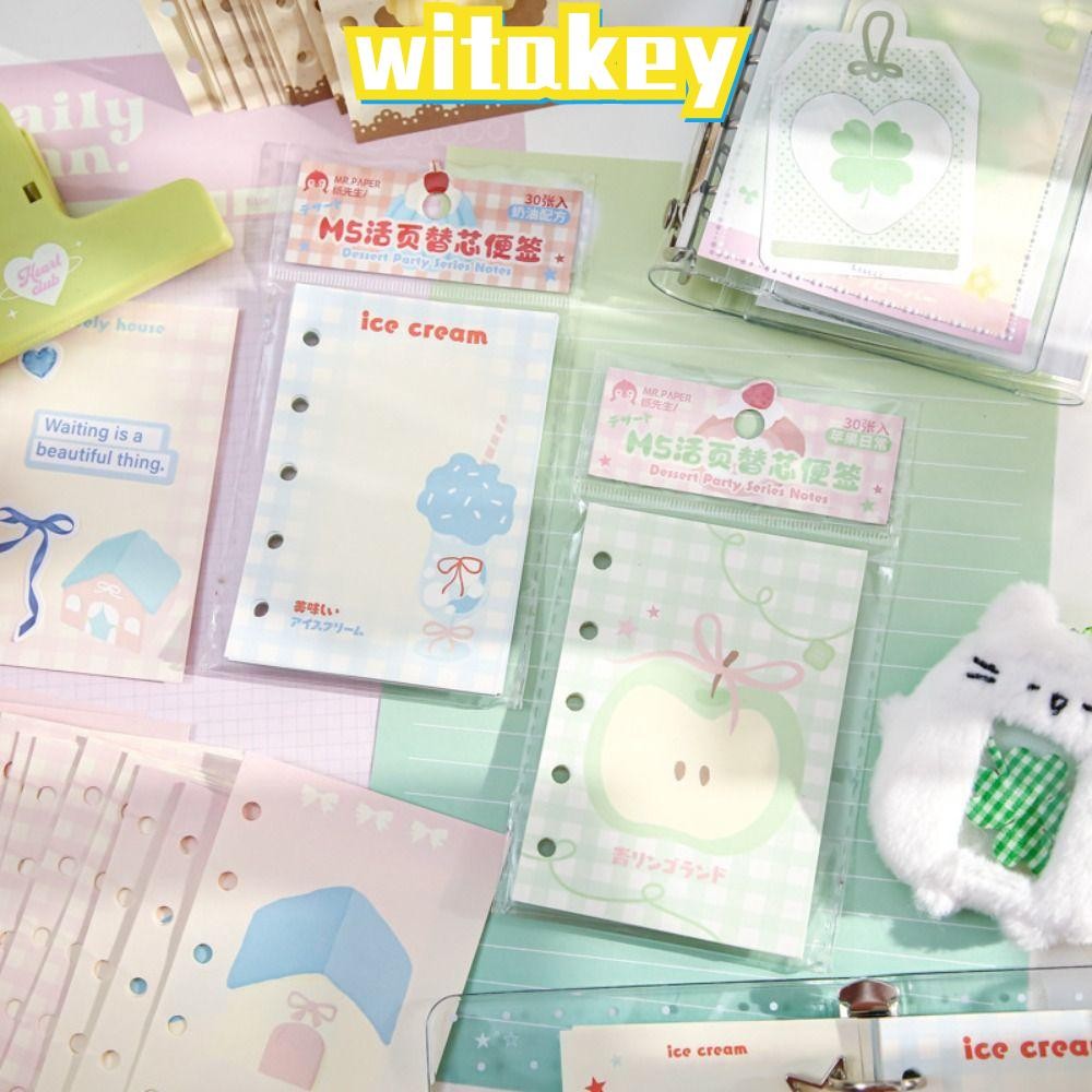 WITAKEY Memo Pads, 30 แผ่น Dessert Party Series Diary Notepad, การ์ตูนของขวัญอเนกประสงค์ Sticky ...