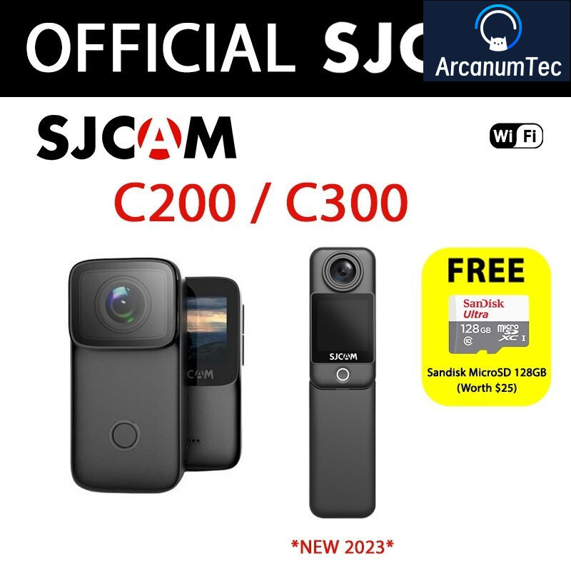 ArcanumTec SJCAM C200 / C300 4K Mini Waterproof Vlog Action Camera ...