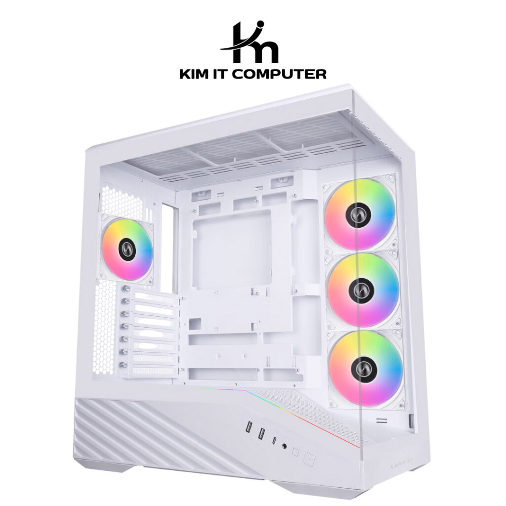 LIAN LI Vector V100 RGB White With 4 x ARGB Fans ATX Mid-Tower Case ...