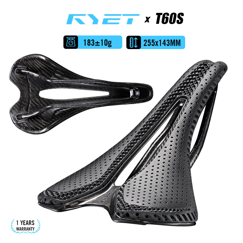RYET 12K คาร์บอน 3D พิมพ์เบาะจักรยาน 122g สำหรับ Triathlon และ Road MTB ...