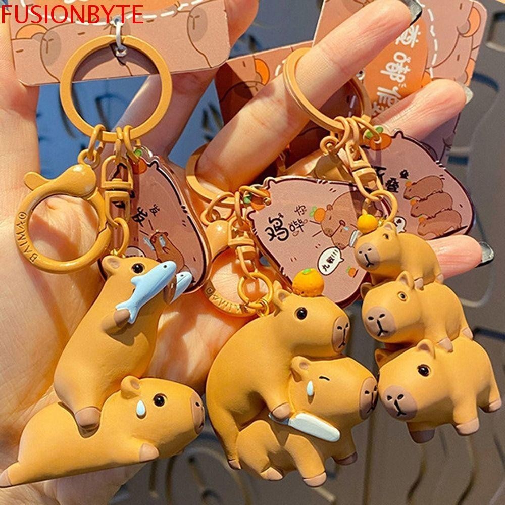Fusionbyte Capybara พวงกุญแจ, Kawaii น่ารัก Capybara จี้,กระเป๋าเป้สะพายหลังตกแต่งน่ารักการ์ตูน ...
