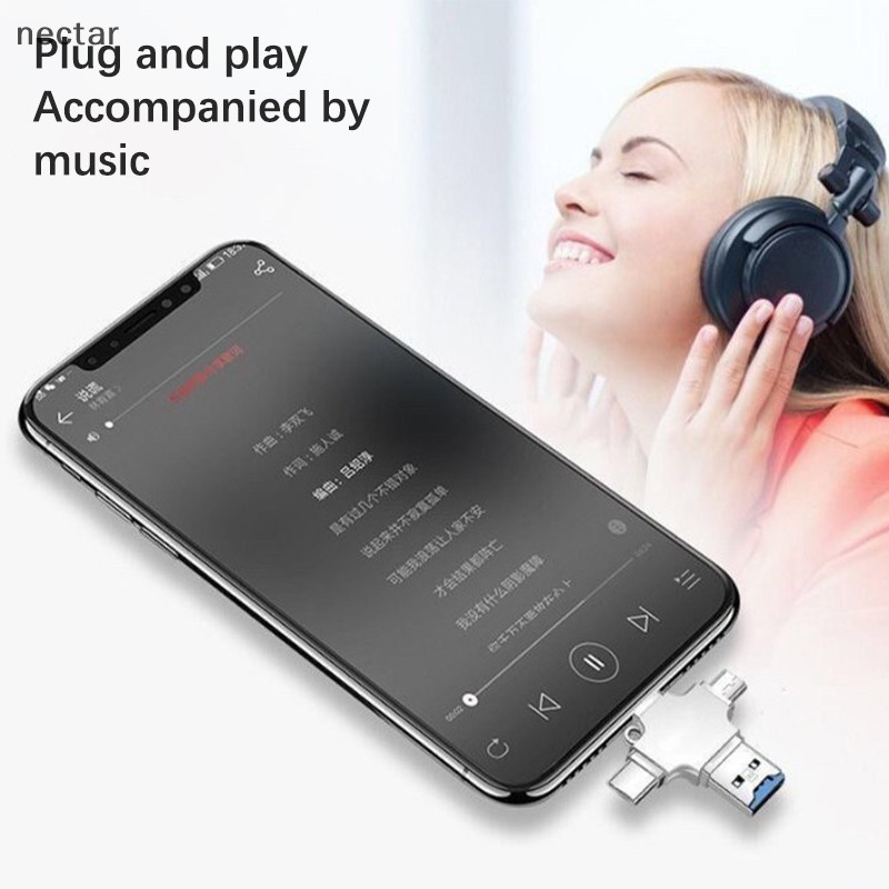 Tar 4 In 1 เครื่องอ่านการ์ด USB 3.0 ถึงอะแดปเตอร์ Type C USB เป็น IOS ...