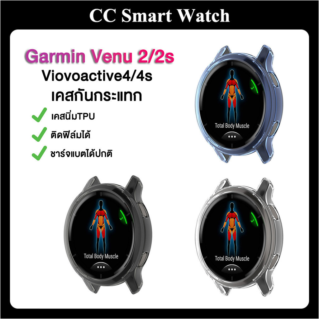 เคสกันกระแทก Garmin Venu 2 2s Vivoactive4 4s กันรอยTPU เคสนิ่ม Garmin Venu2 Venu2s Vivoactive4 ...
