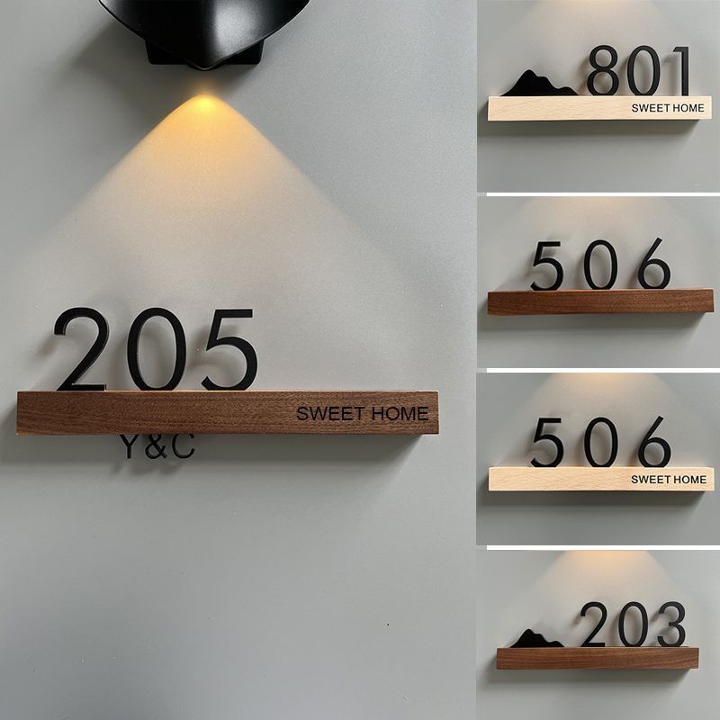 Room Number Plate House Number Self-Adhesive Creative Sticker House ...