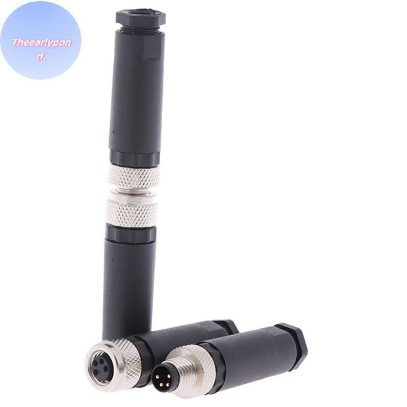Earlyptond 1 PC M8 Sensor Connector 3/4 Pin ปลั๊กมุมตรงชาย/หญิง TH ...