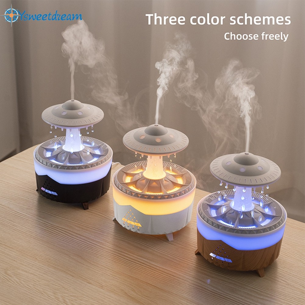 [SWTDRM] โต๊ะทํางาน 7 สีไฟ LED Cloud Humidifier Rain Drop Air ...