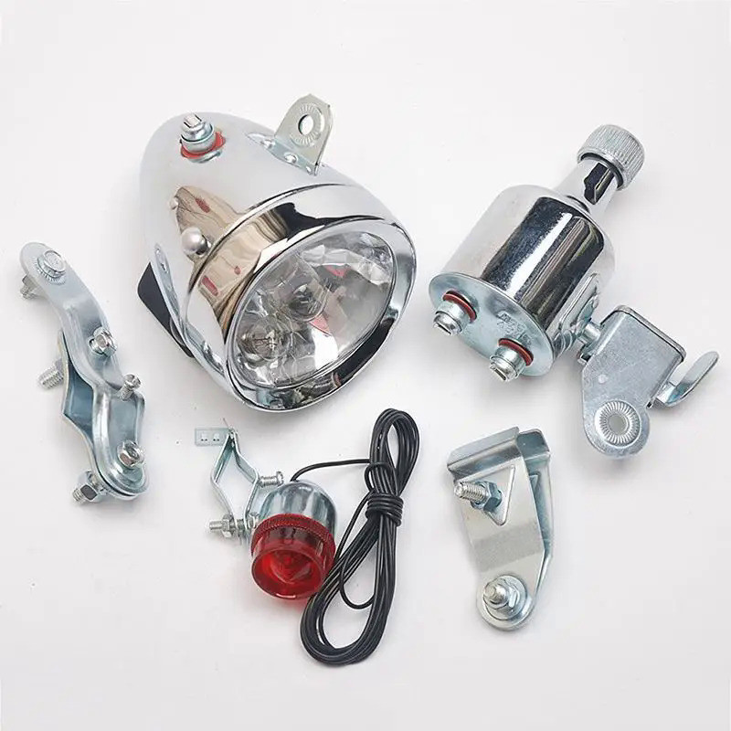 12V 6W Motorized Bike Bicycle Friction Dynamo Generator Head Tail Light ...