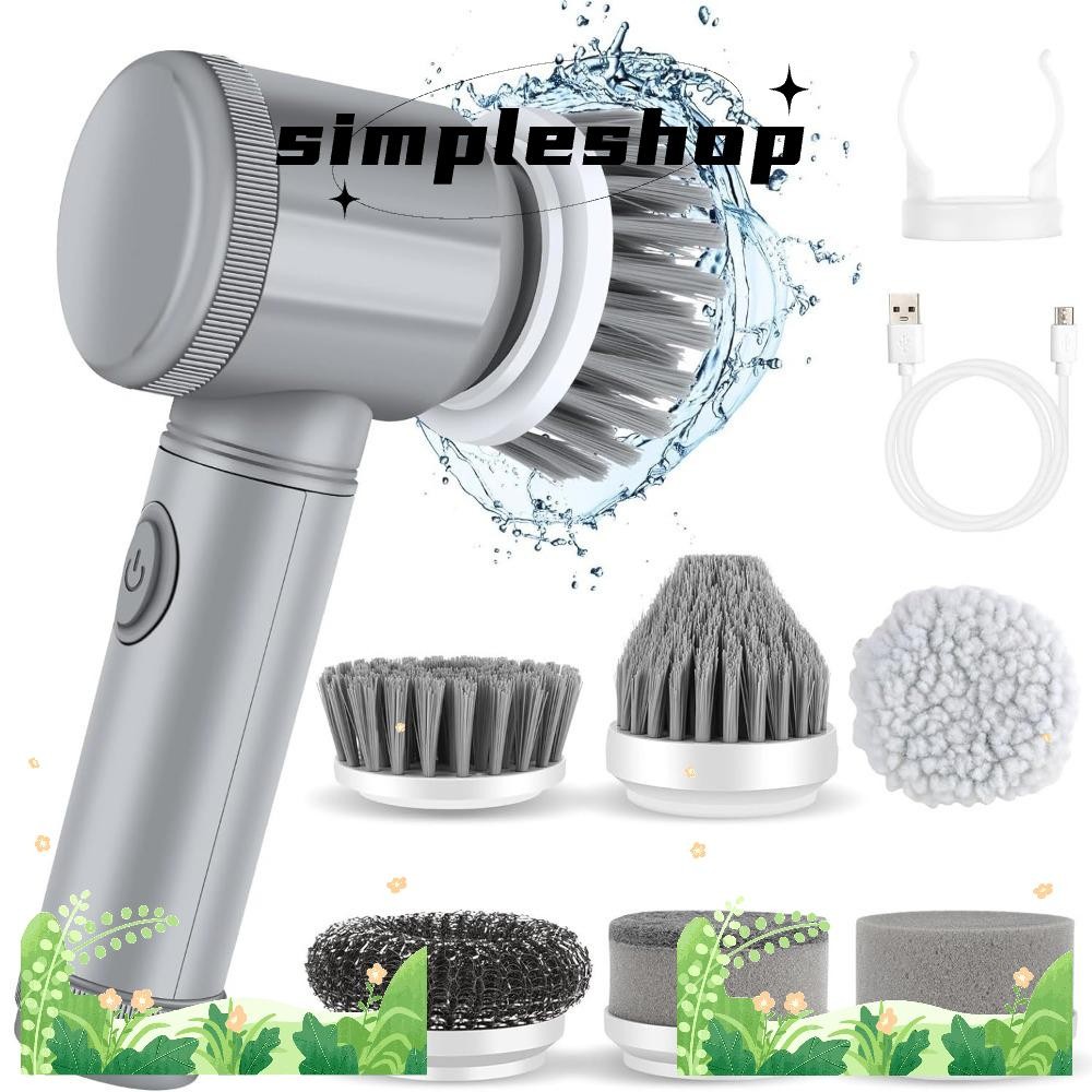 Simple Spin Scrubber, Power Clean 6 หัวแปรงเปลี่ยนได้ เครื่องขัดพื้นไฟฟ้า LA1, ไร้สายปรับ ...