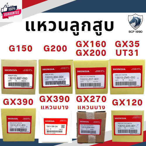 แท้ศูนย์ แหวนลูกสู รุ่น G150 G200 GX120 GX160 GX200 GX270 GX390 STD อะไหล่ฮอนด้า HONDA แหวน ...