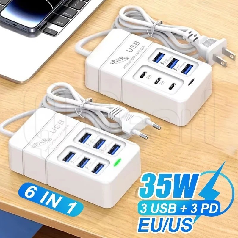 35w Multiport USB Charger Socket - Type C Fast Charging - PD Type Quick ...