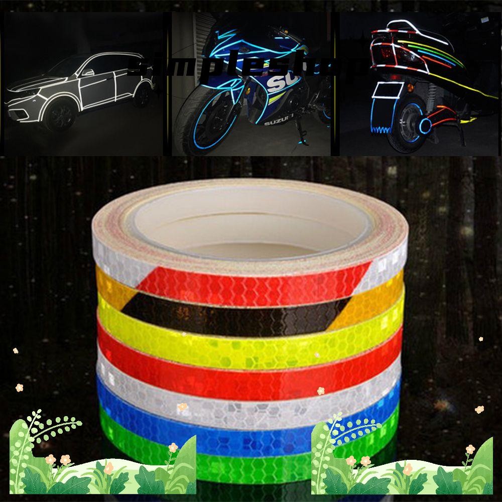 SIMPLESHOP สติ๊กเกอร์สะท้อนแสง 1 ซม.* 8 ม. สำหรับจักรยาน กันน้ำ และเตือนความปลอดภัย | Shopee ...